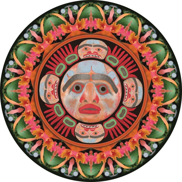 Sun Mask Mandala, Botanical Mandala Art by Daniel McPheeters